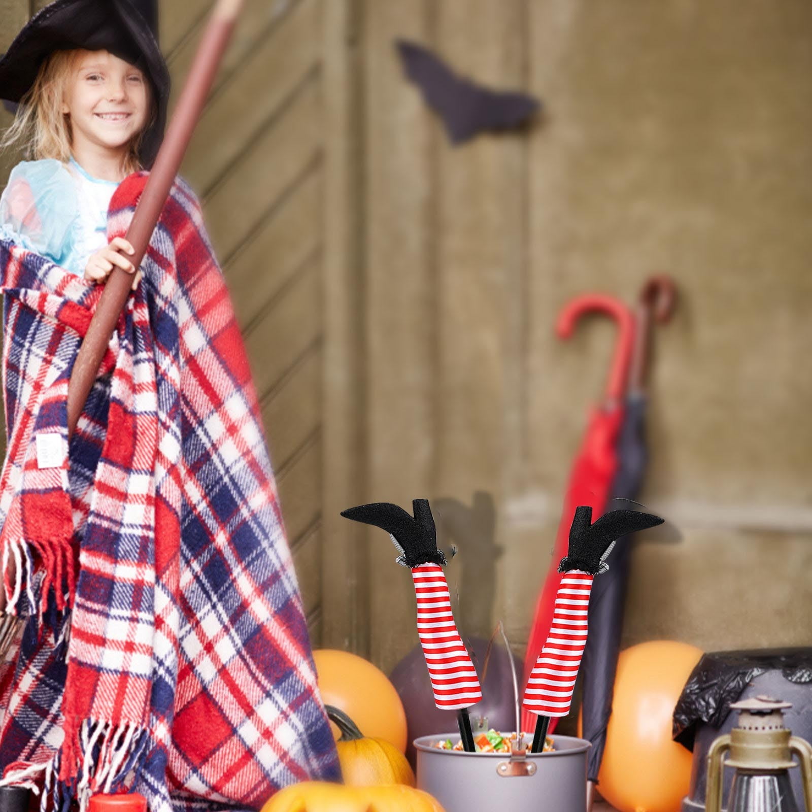 Comefolife Halloween Witch Leg Yard Stakes,Hallloween Upside Down Witch ...
