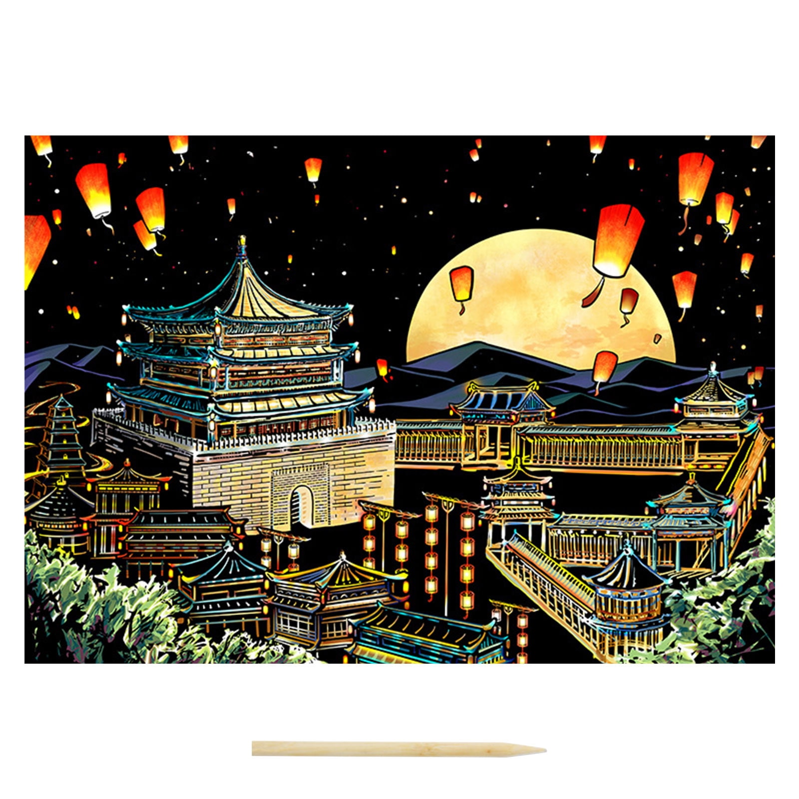 Qxpztk Night Glowing Scratch Art Rainbow Painting for Adults, Glow in ...