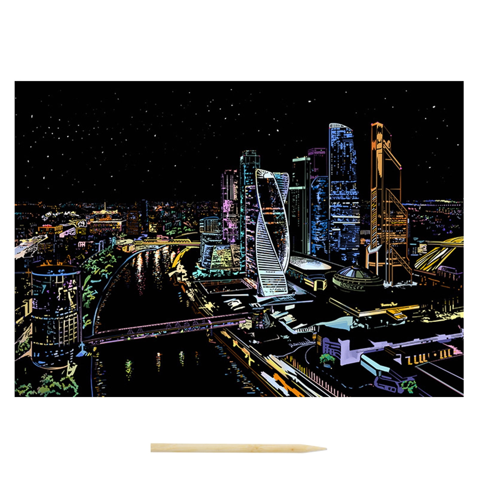 Qxpztk Night Glowing Scratch Art Rainbow Painting for Adults, Glow in ...