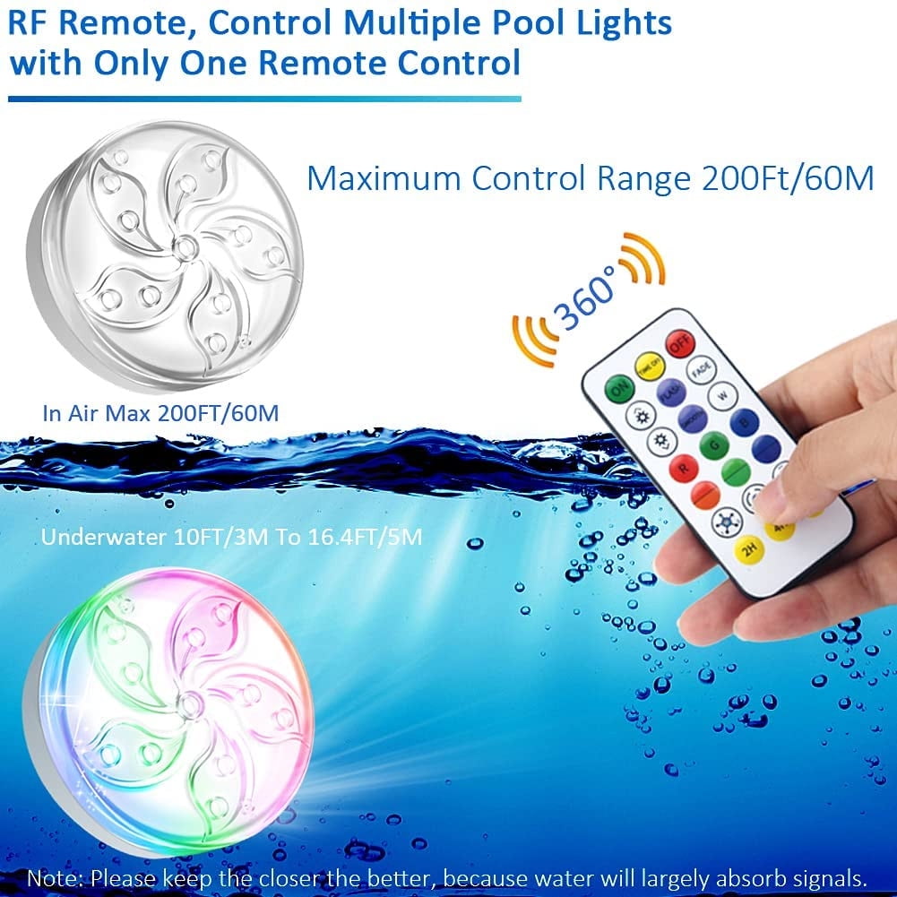 Comefolife Submersible LED Pool Lights For Above Ground Pools, Updated ...