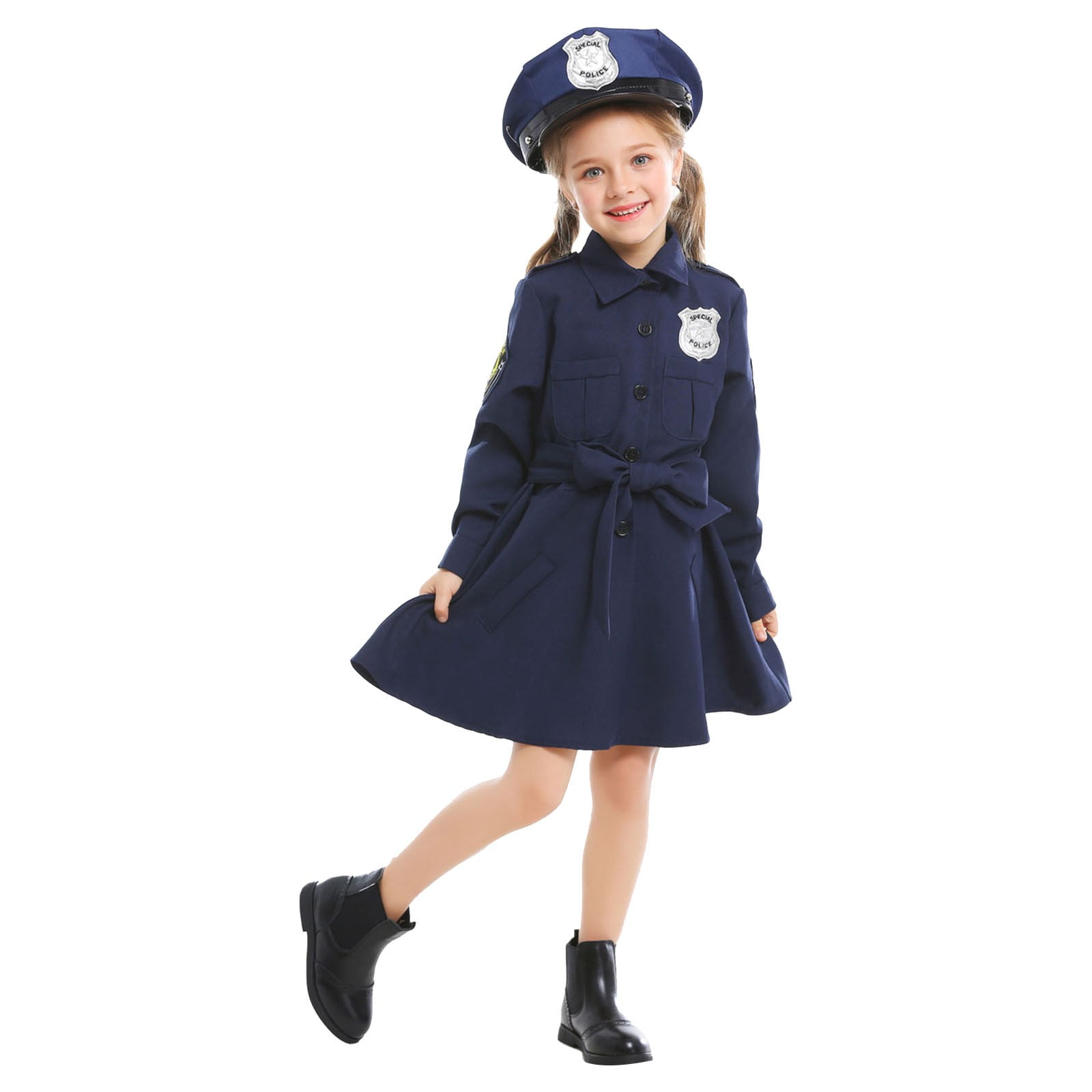 Qxutpo Outfits For Girls 2025 Officer Cop Cop Blue Kids Clothing Suit ...