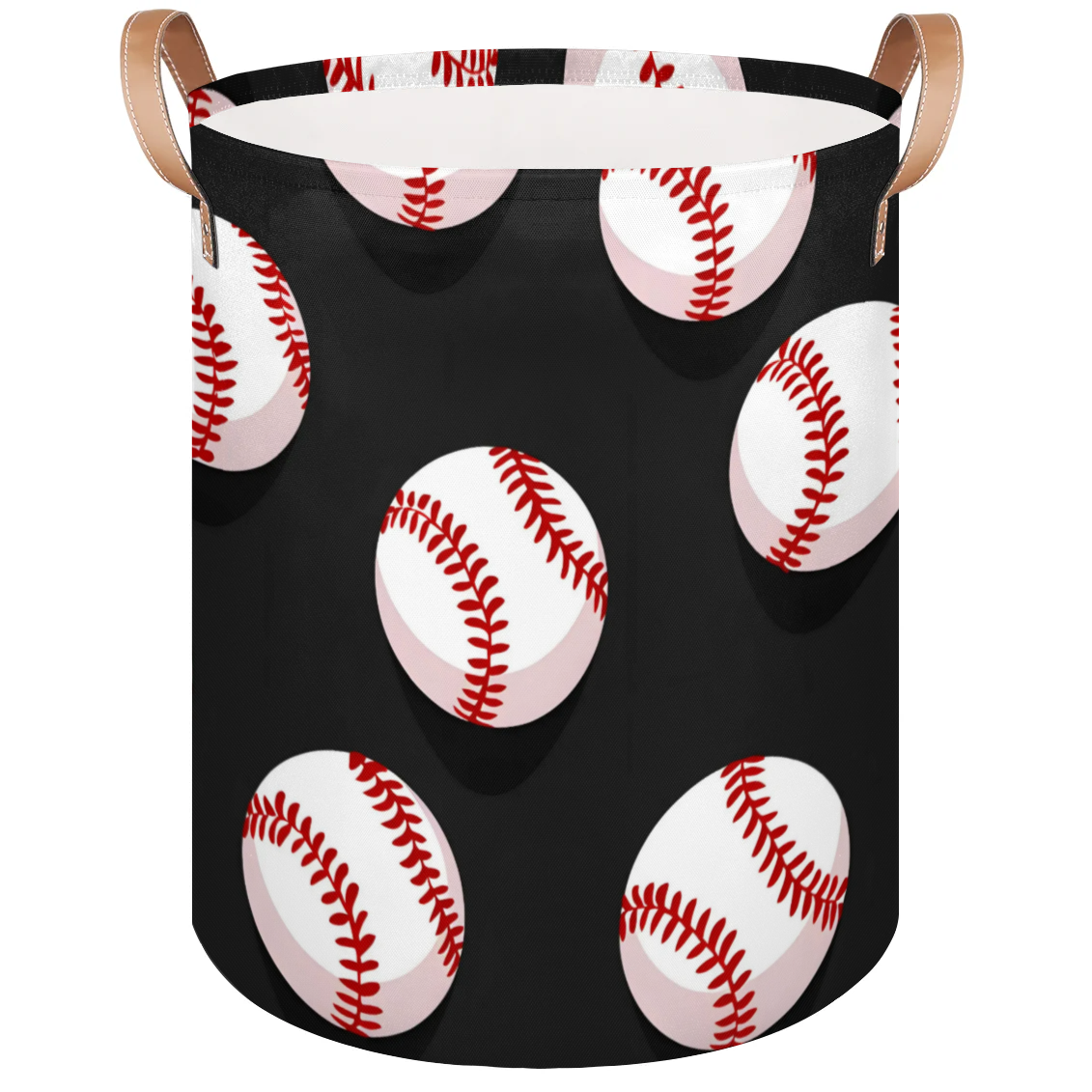 Qzaxky Baseball Laundry Basket Organizer Foldable Tall Large Laundry ...