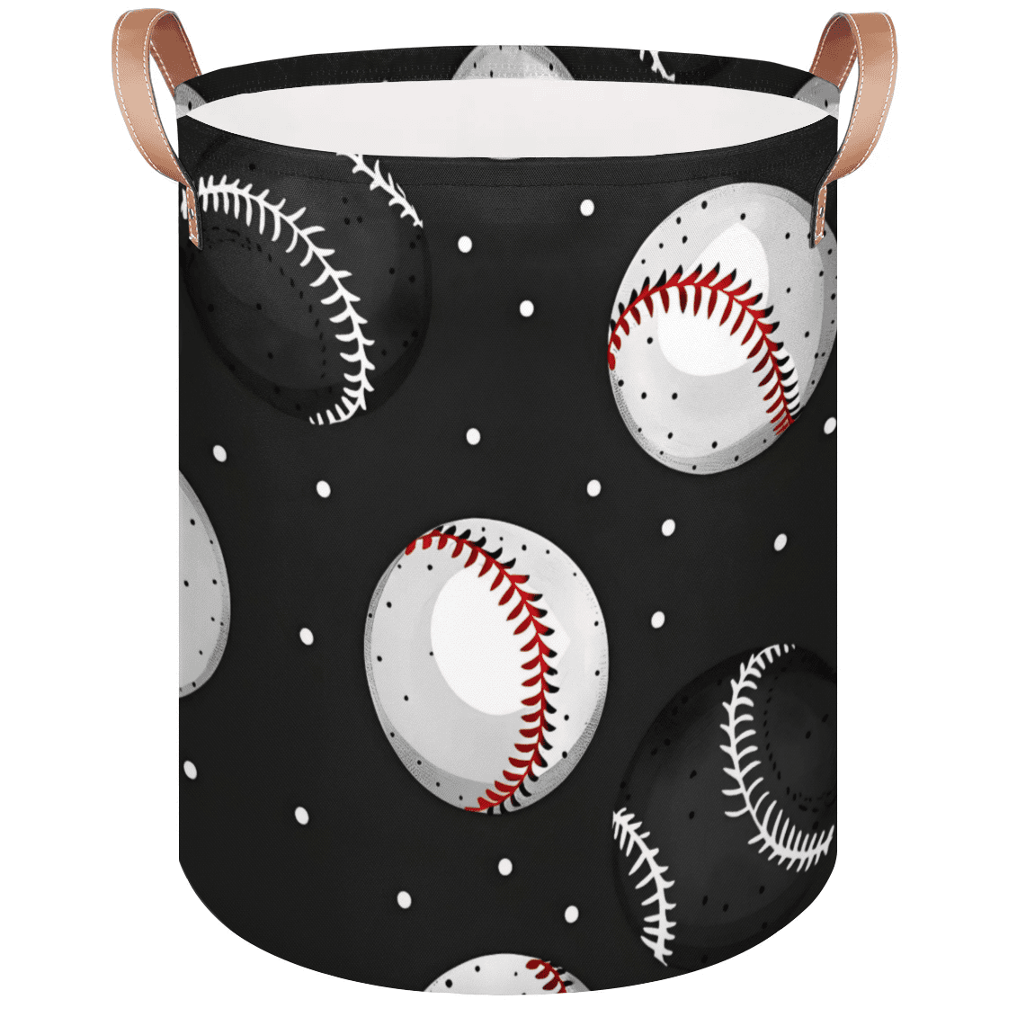 Qzaxky Baseball Print Laundry Basket Organizer Foldable Tall Large ...