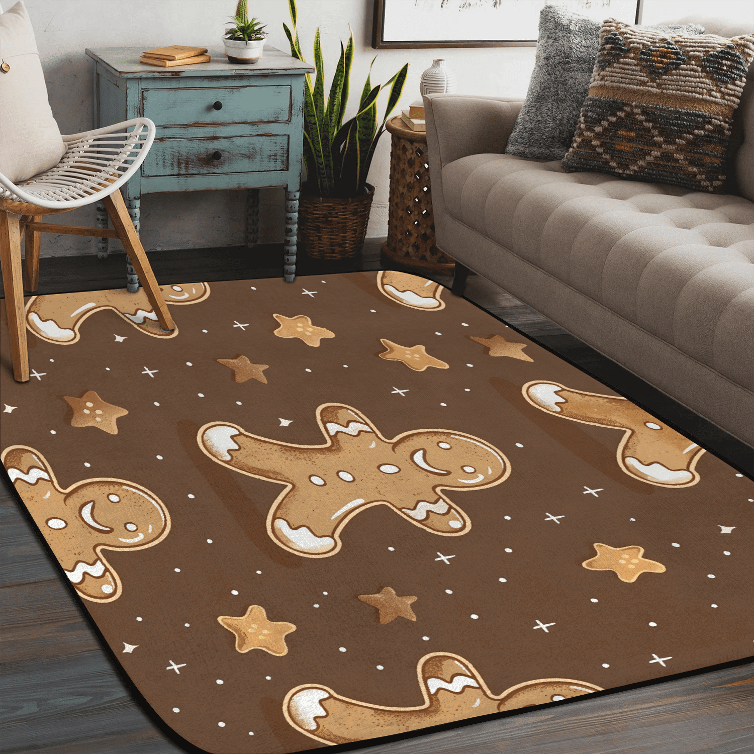 Qzaxky Christmas Rug Area Carpet Anti Slip Washable Door Mat Decorative ...