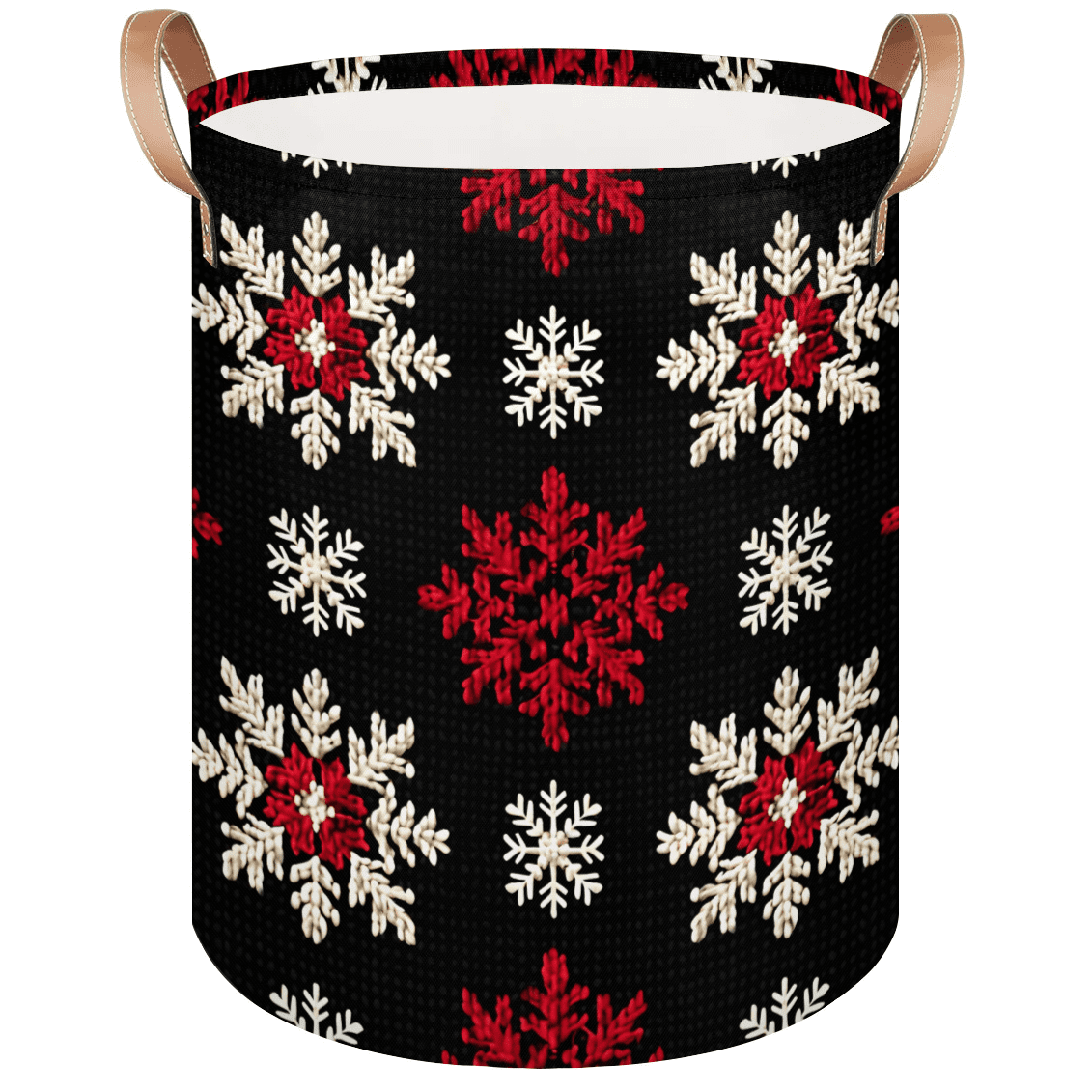Qzaxky Christmas Snowflake Boho Black Laundry Basket Laundry Hamper ...