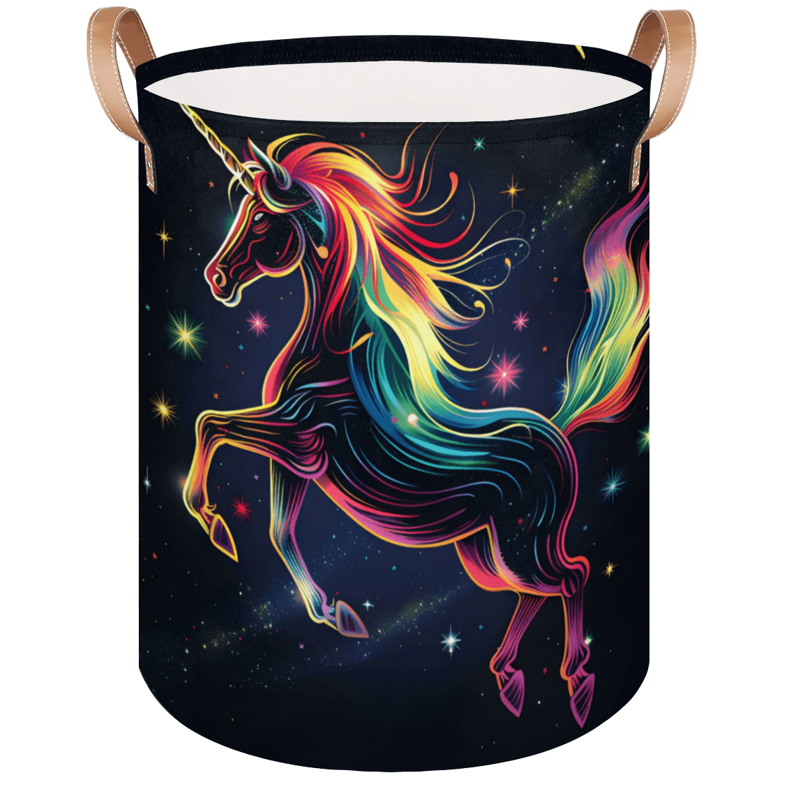 Qzaxky Magic Unicorn Laundry Basket Organizer Foldable Tall Large ...