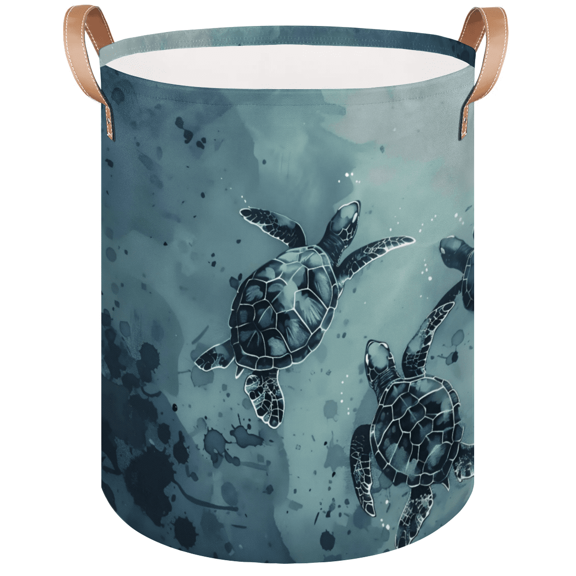 Qzaxky Nautical Sea Turtles Laundry Basket Organizer Foldable Tall ...