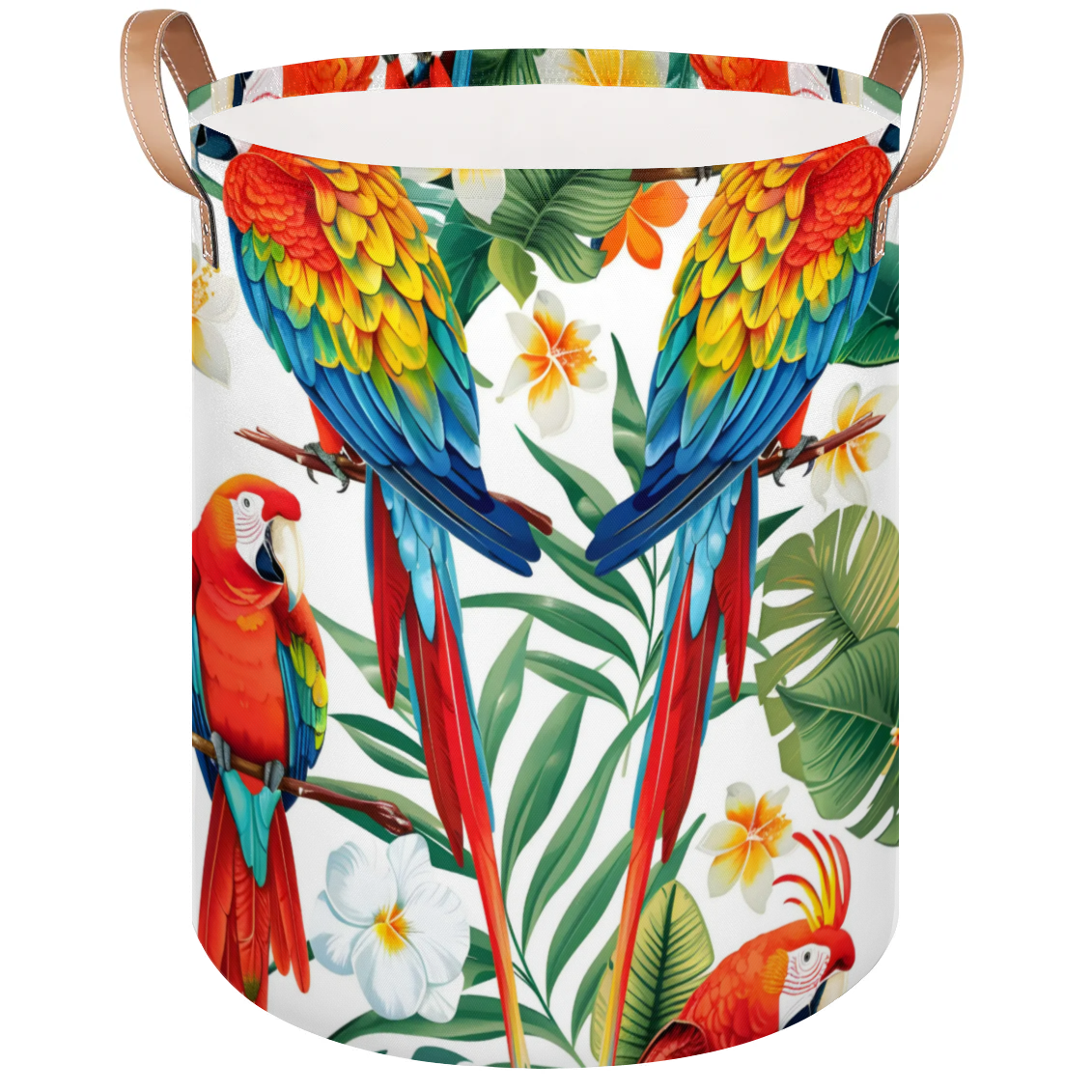 Qzaxky Parrot Bird Tropical Animal Jungle Leaf Floral Laundry Basket ...