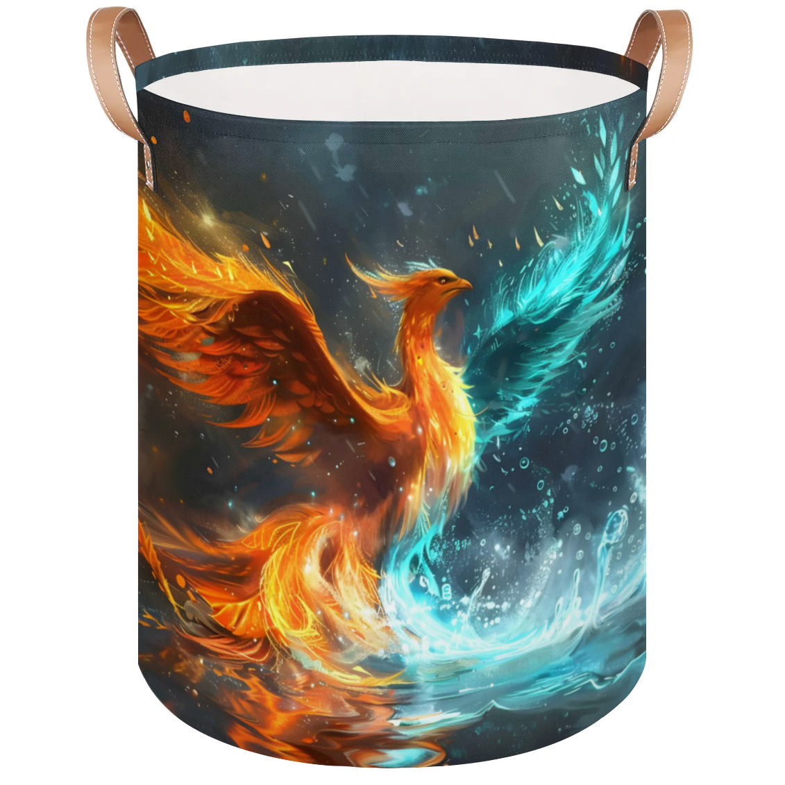 Qzaxky Phoenix Print Laundry Basket Organizer Foldable Tall Large ...