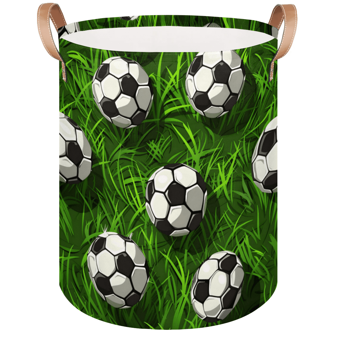 Qzaxky Soccer Ball Sports Games Laundry Basket Organizer Foldable Tall ...