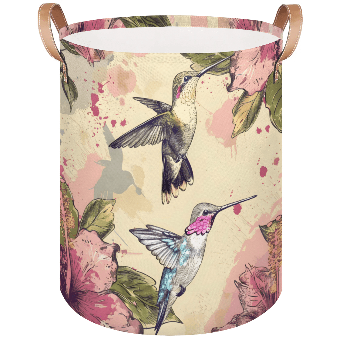 Qzaxky Spring Summer Hummingbird Laundry Basket Organizer Foldable Tall ...
