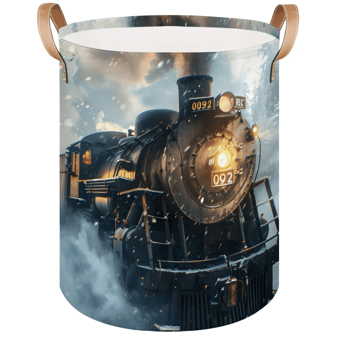Qzaxky Steam Engine Old Train Laundry Basket Organizer Foldable Tall ...