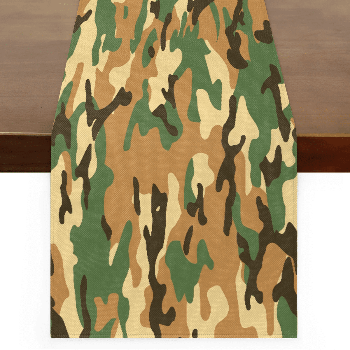 Qzaxky Table Runner Boho Table Runner Camo Camouflage Army Bohemian ...