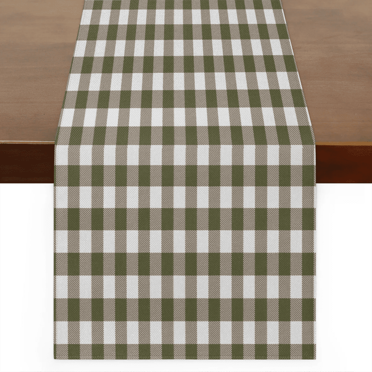 Qzaxky Table Runner Boho Table Runner Checkered Green Bohemian Boho ...