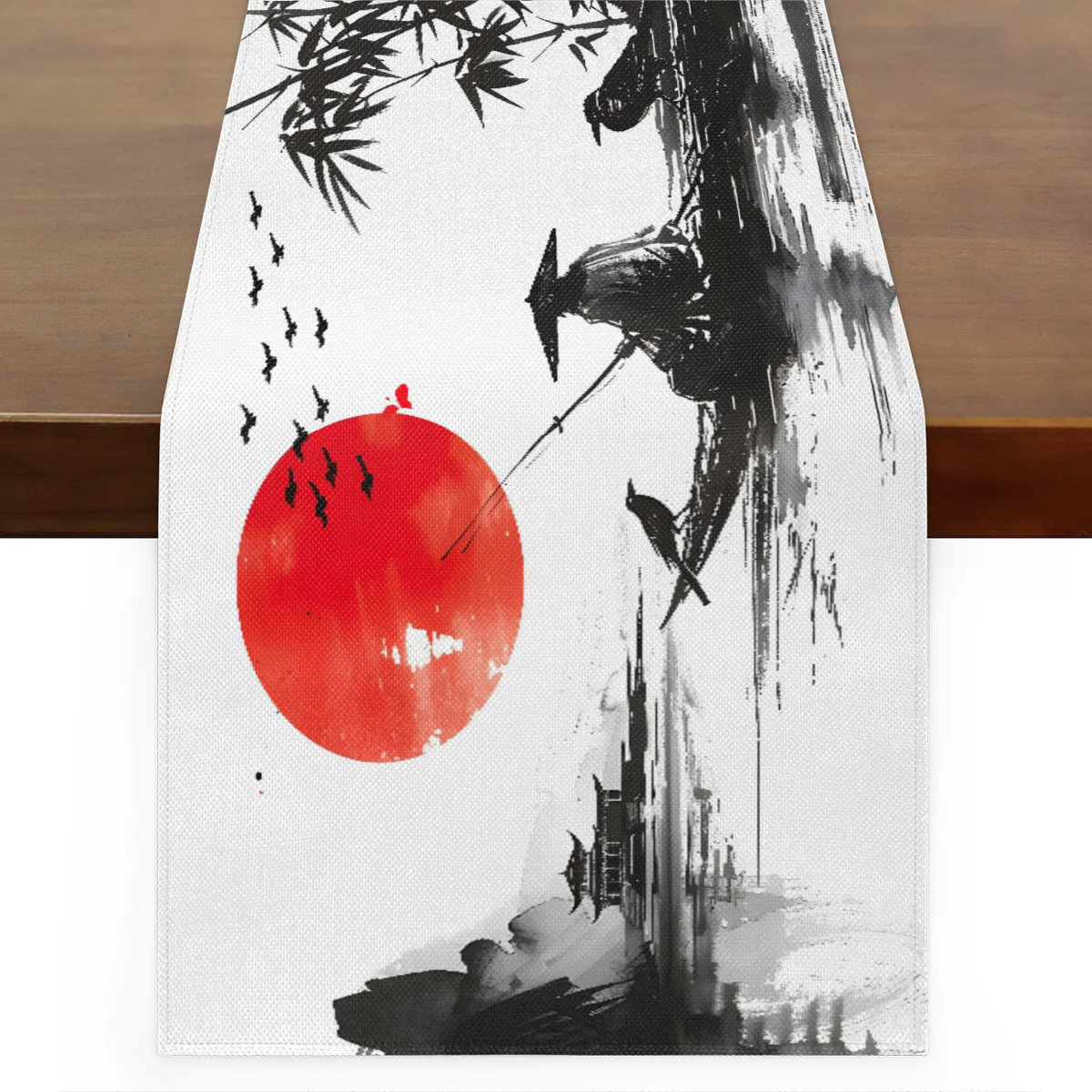 Qzaxky Table Runner Boho Table Runner Japanese Chinese Oriental Sun ...