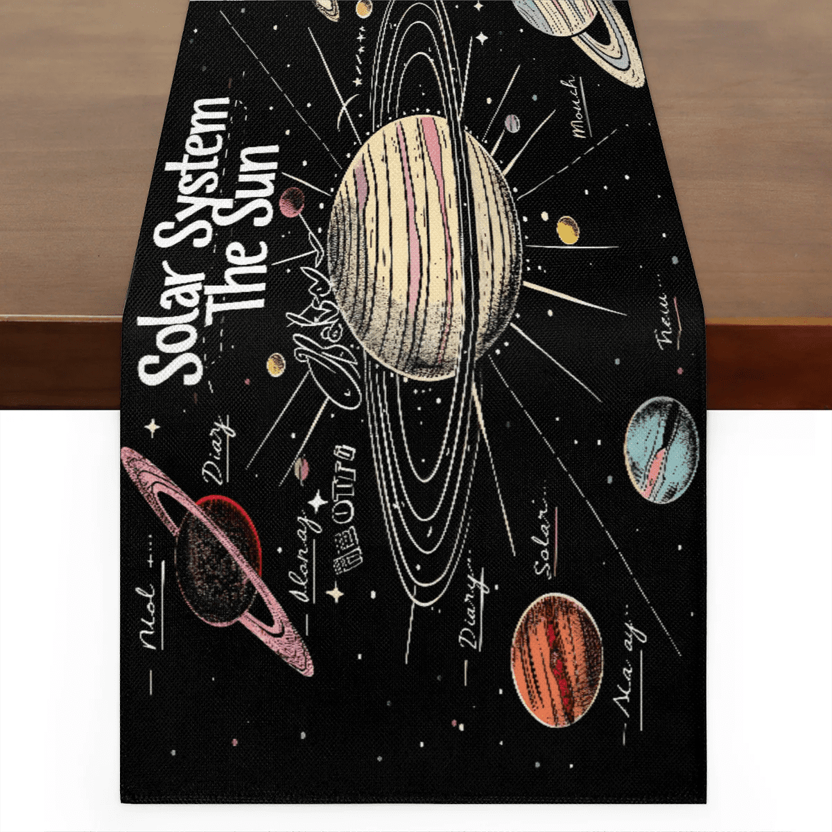 Qzaxky Table Runner Boho Table Runner Universe Space Galaxy Solar ...