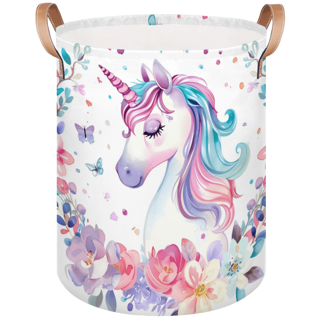 Qzaxky Unicorn Print Laundry Basket Organizer Foldable Tall Large ...