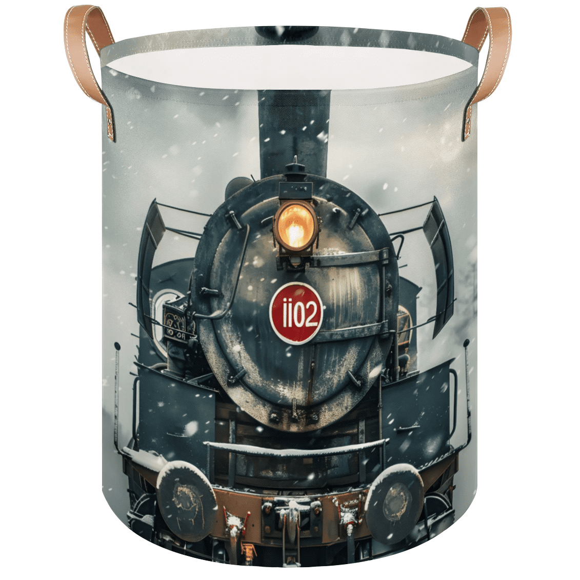 Qzaxky Vintage Steam Train Laundry Basket Organizer Foldable Tall Large ...