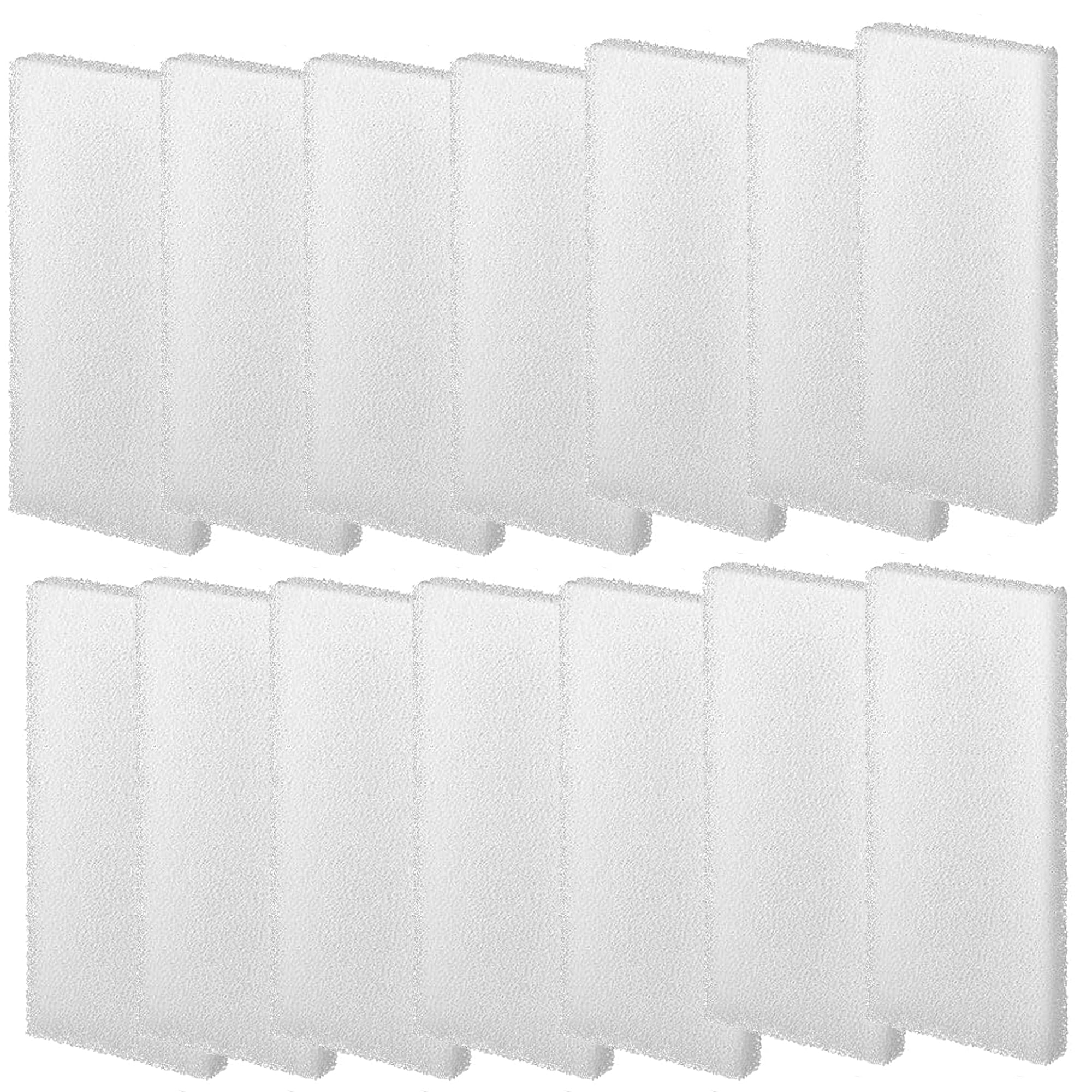 Qzbhct 14 Pcs Aquarium Bio Sponge White Foam Filter Pads Compatible ...
