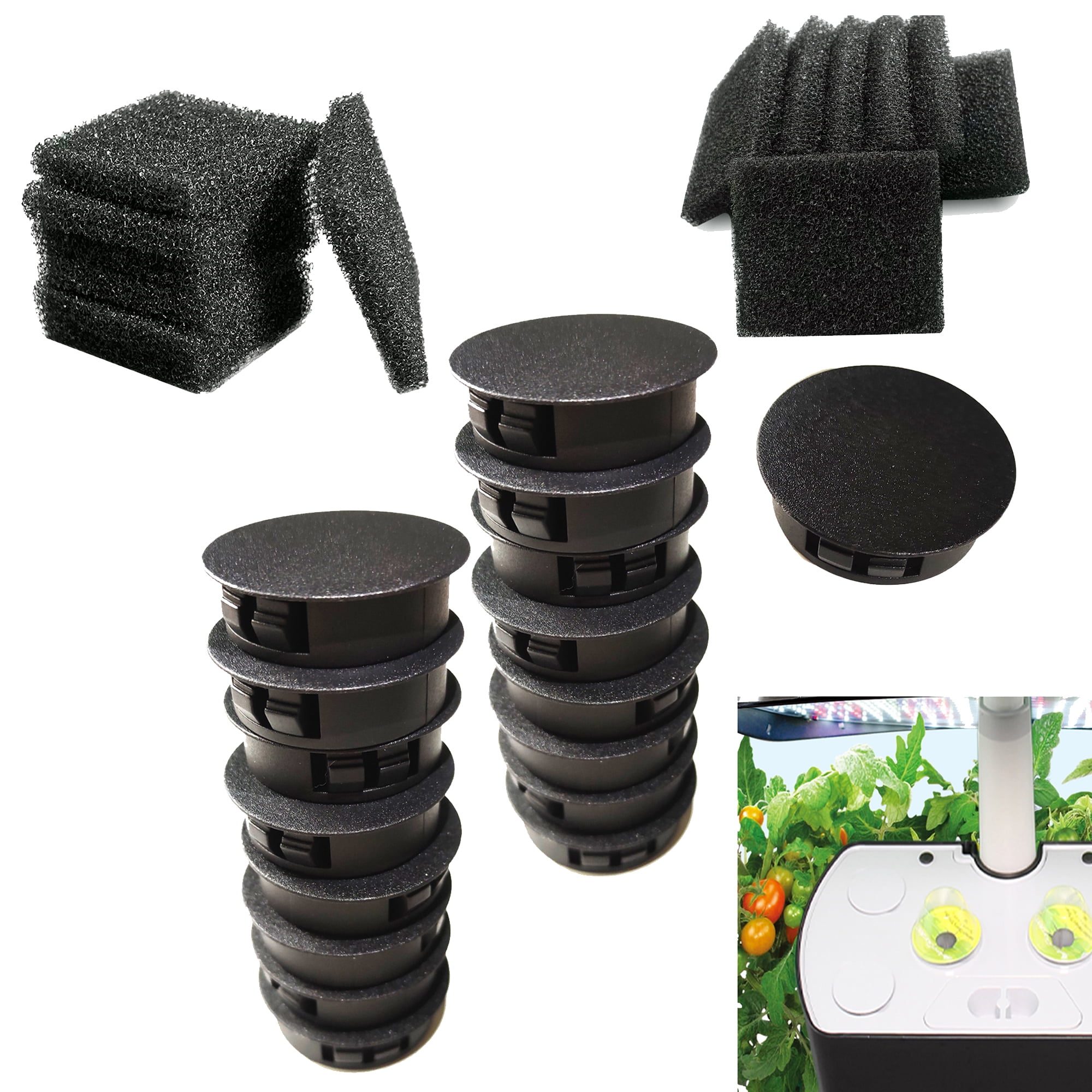 Qzbhct 20 Pump Filter Sponge 12 Black Plant Spacer Kit for AeroGarden ...