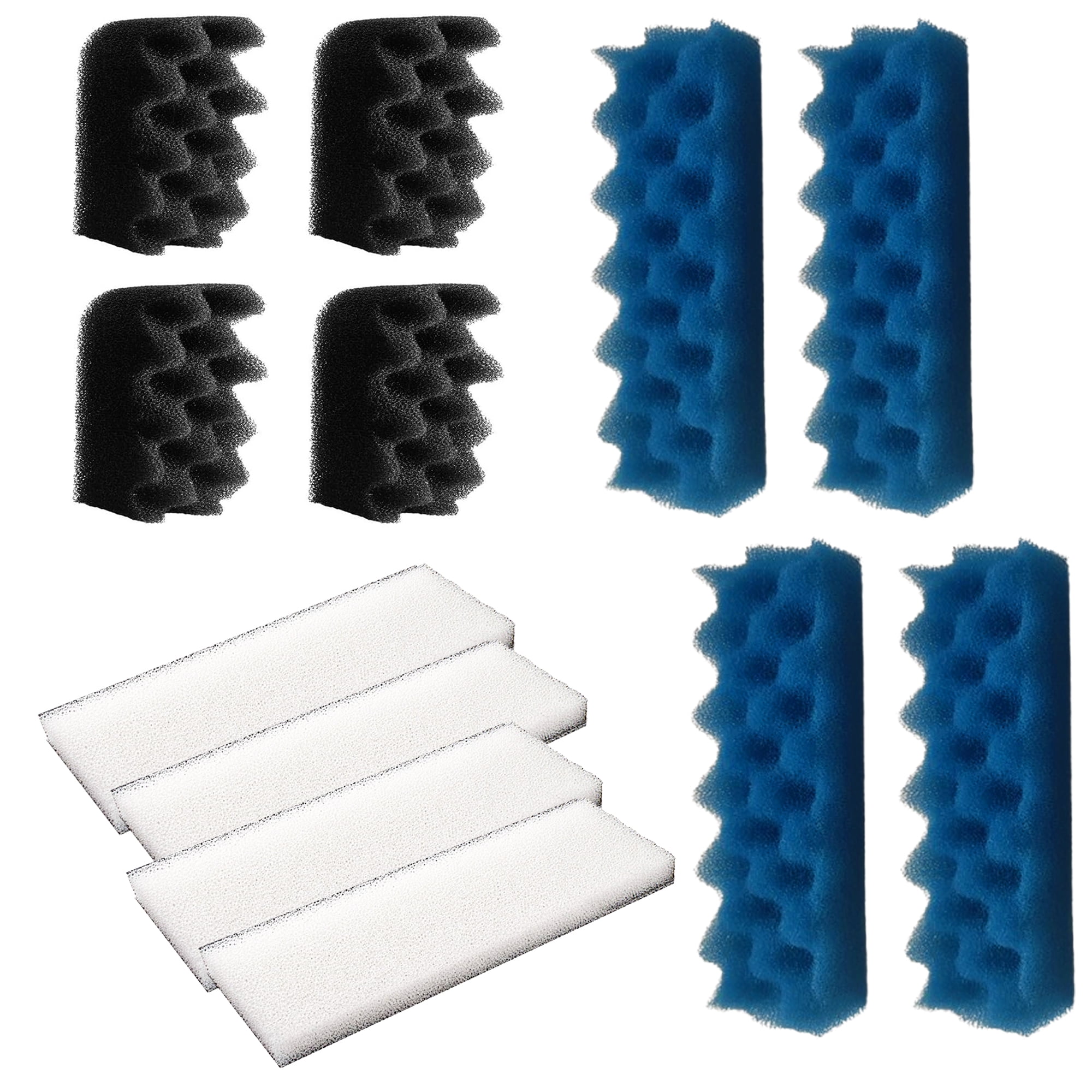 Qzbhct 4 Pcs Black Bio-Foam, 6 Blue Foam Max Filter, 6 White Foam ...