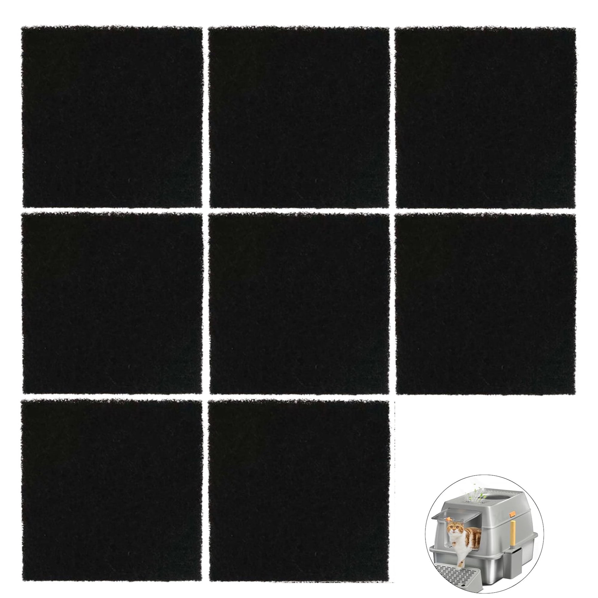 Qzbhct 8 Pack Activated Charcoal Filters Box Charcoal Filter Mat ...