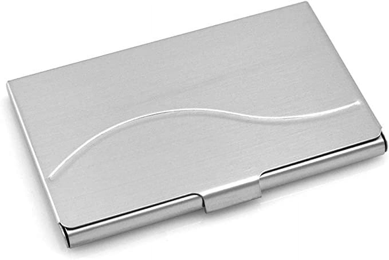 R-09 Brush Silver Tone Metal Stainless Steel Business Card Holder ...