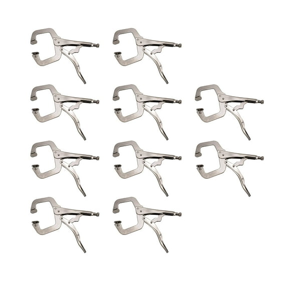 (R) 11-Inch Swivel Pad Locking C-Clamp Locking Pliers (10 pcs) - Heavy ...
