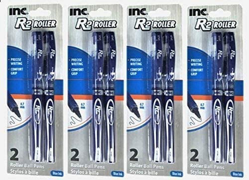 R-2 Roller Ball Pen, 0.7 mm Blue Ink, Comfort Grip, Precise Writing, 8 ...