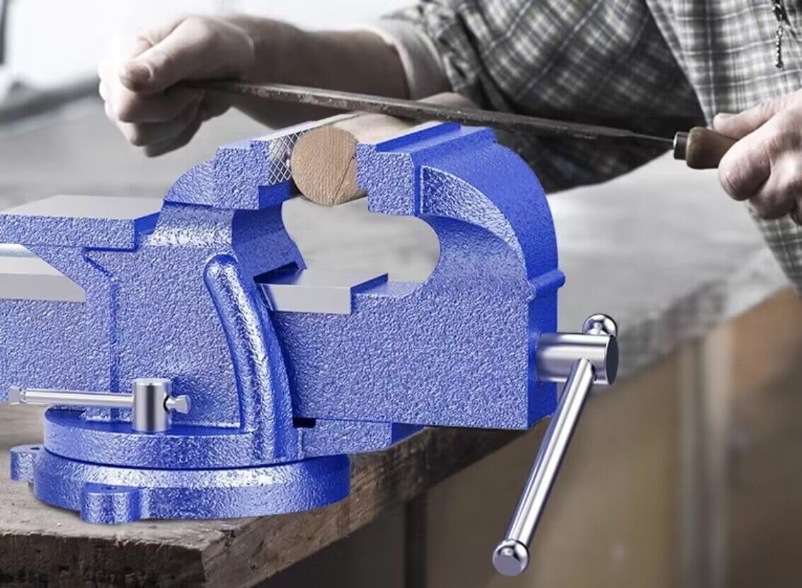 (R) 5' Heavy Duty Bench Vise Anvil with 360 ° Swivel Locking Base ...
