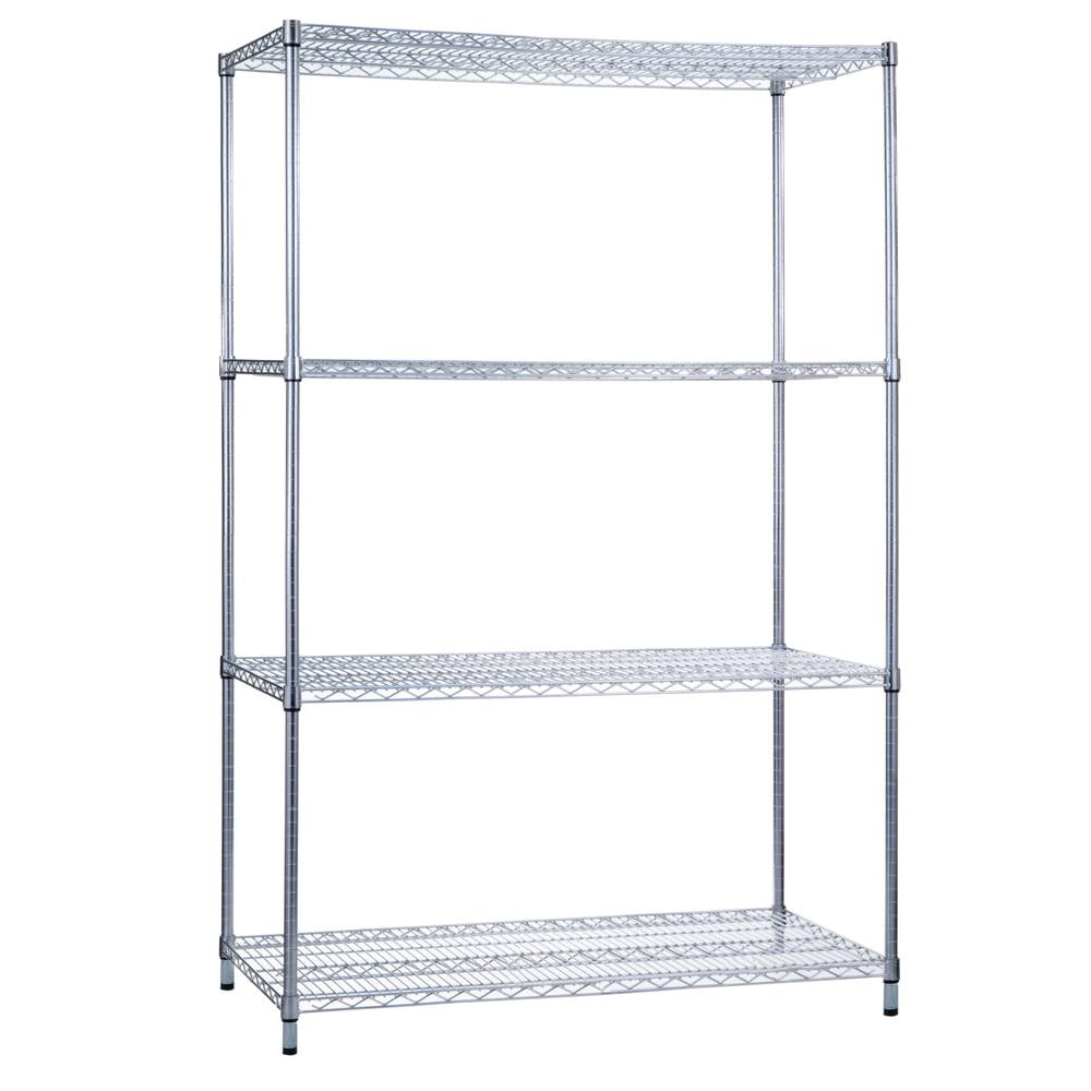 R&B Wire Products Heavy Duty Chrome Wire Shelving Unit, 18x48x72 ...