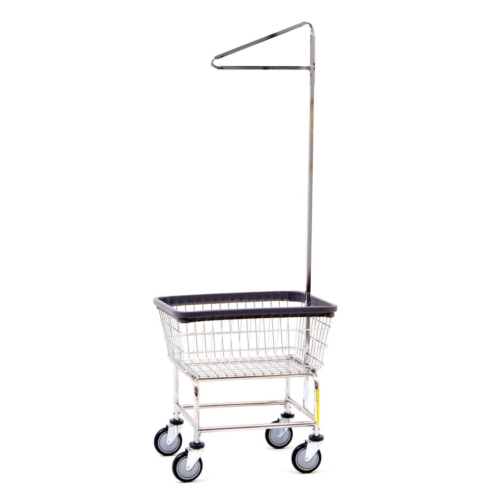 R&B Wire Products Wire Utility Cart with Single Pole Rack, 2.5 Bushel ...