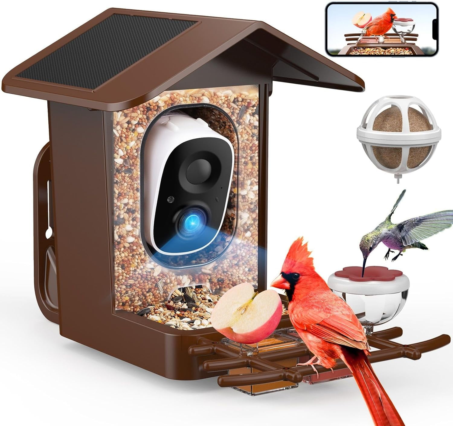 (R) Bird Feeder with Camera Solar , AI Identify & Capture, Live Video ...
