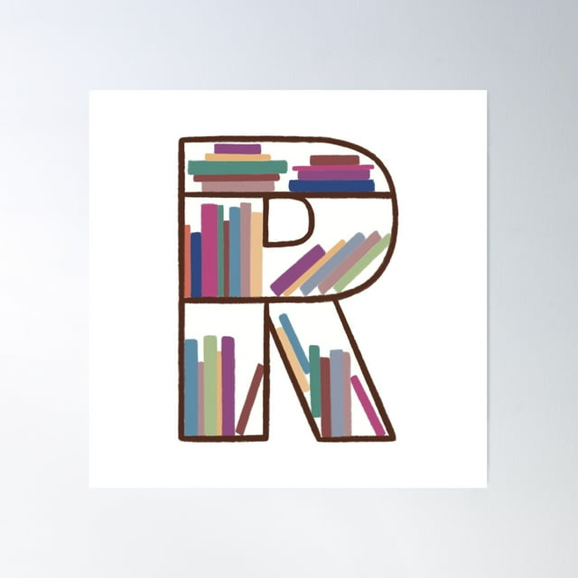 R Bookcase Poster Wall Art, Modern Wall Decor For Living Room Bedroom ...