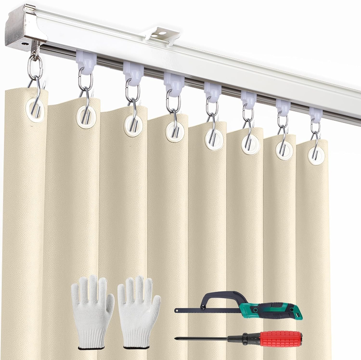 (R) Ceiling Curtain Track - Adjustable Curtain Track 12ft Wall Curtains ...