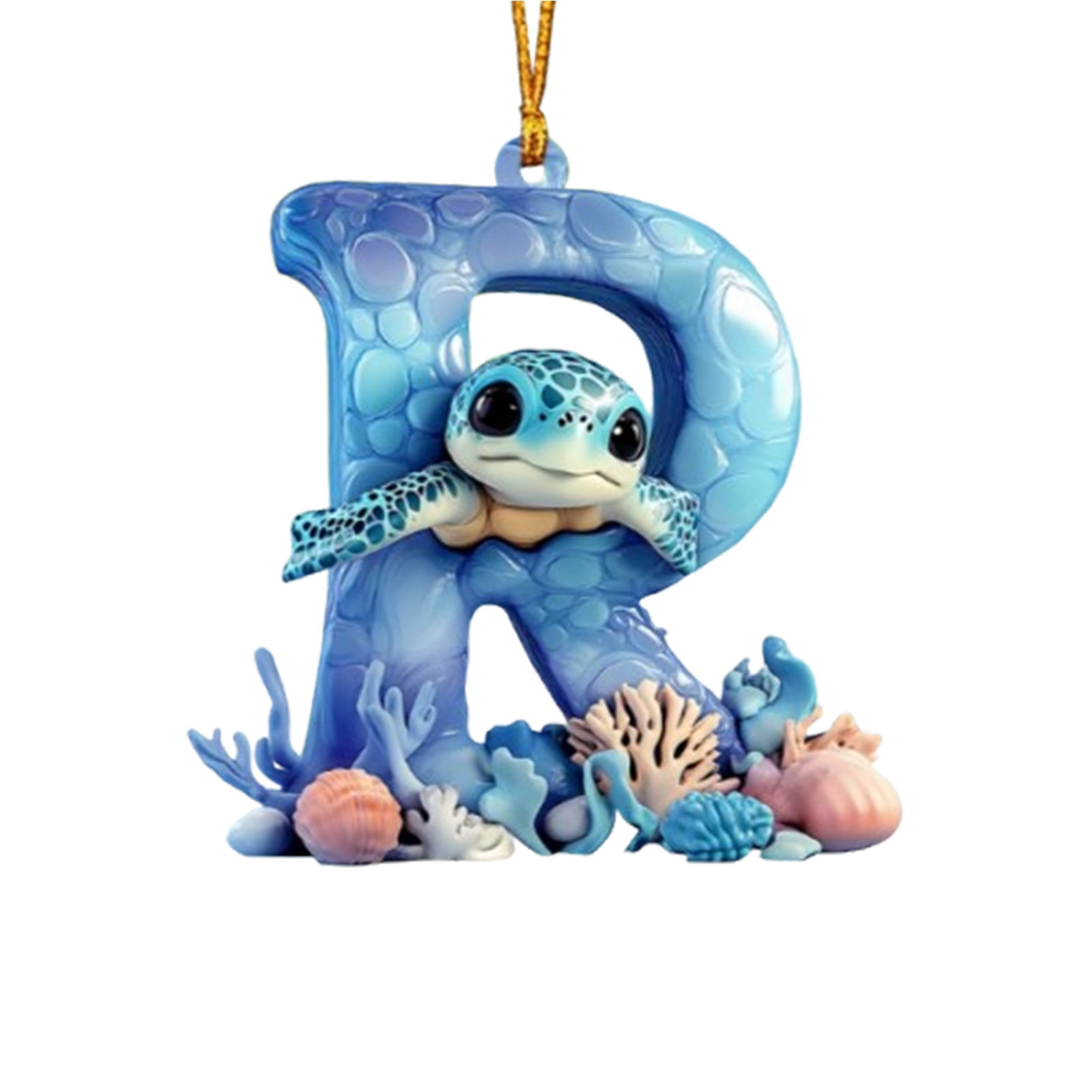 R Cute Turtle Letter Shaped Ornament Acrylic Material For Tree Hanging ...