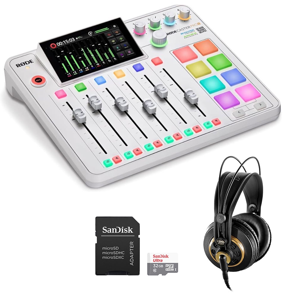 RØDE RØDECaster Pro II All-in-One Production Solution (White) Bundle ...