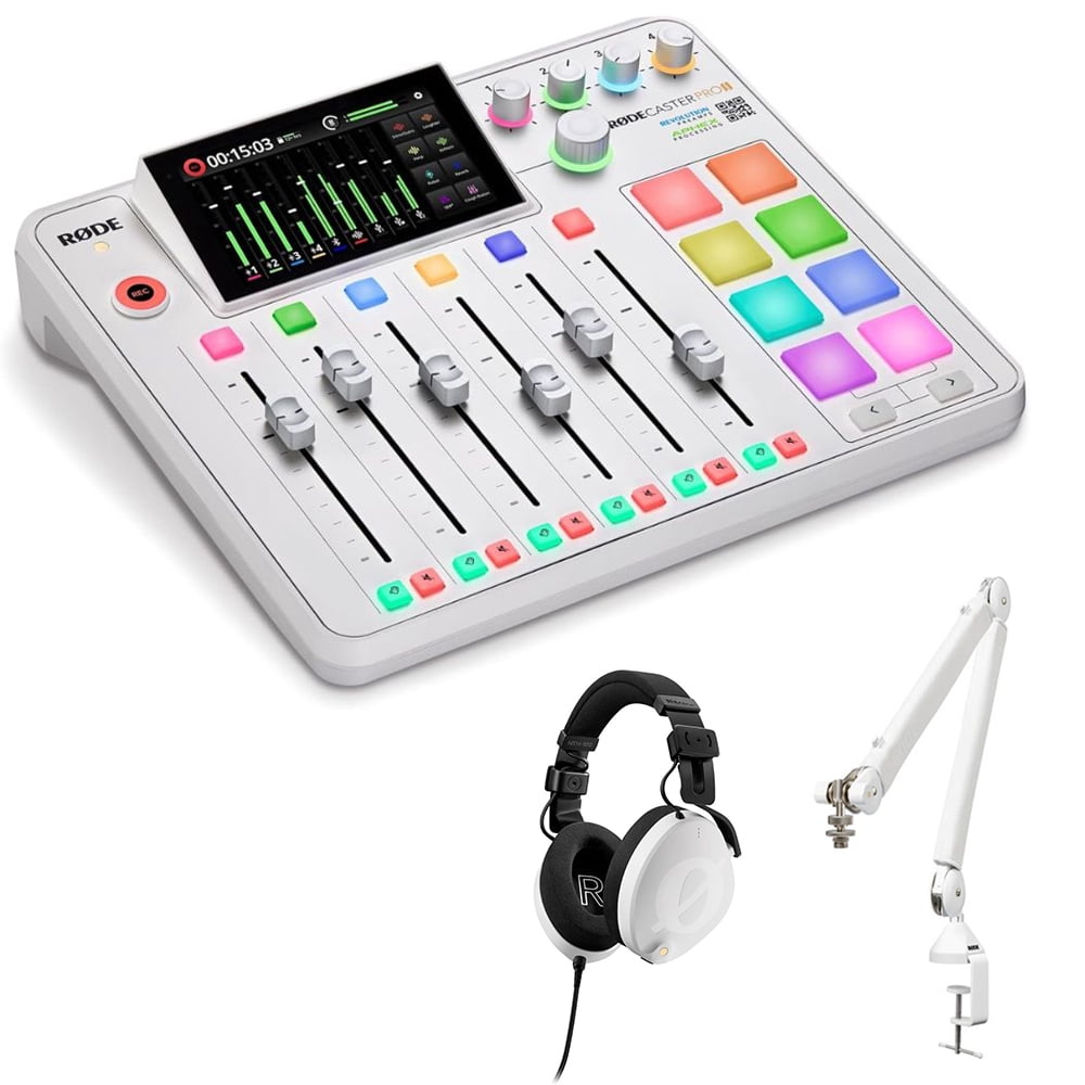 RØDE RØDECaster Pro II All-in-One Production Solution (White) Bundle ...