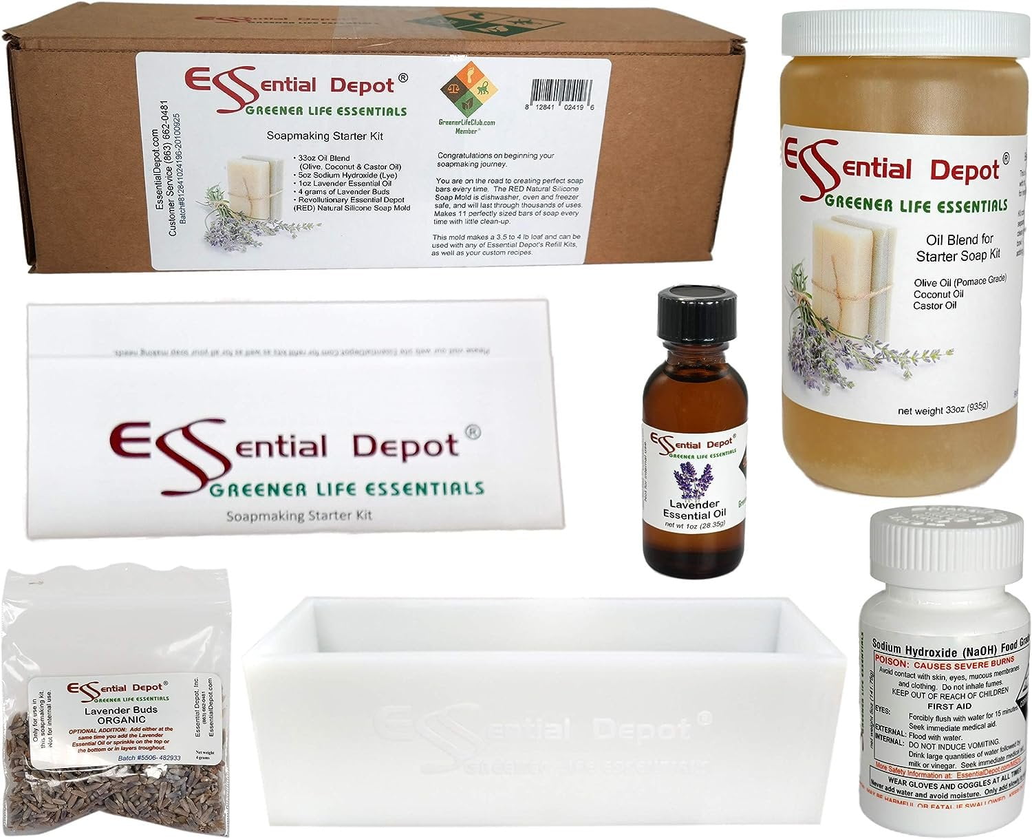R.E.D. Soap Making Starter Soap Kit - includes pre-measured ingredients ...
