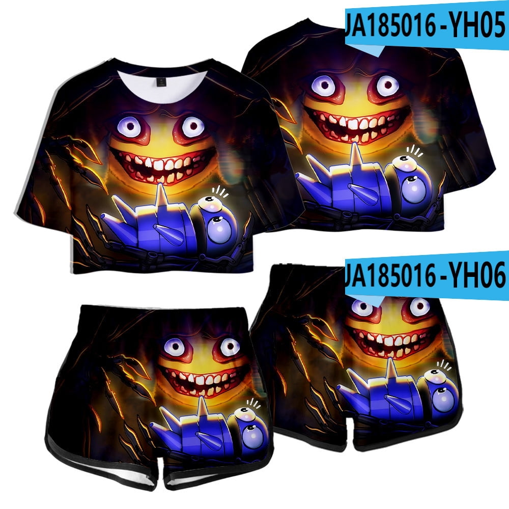 R.E.P.O 3D Printed Crop Top and Shorts Set Summer repo - Walmart.com