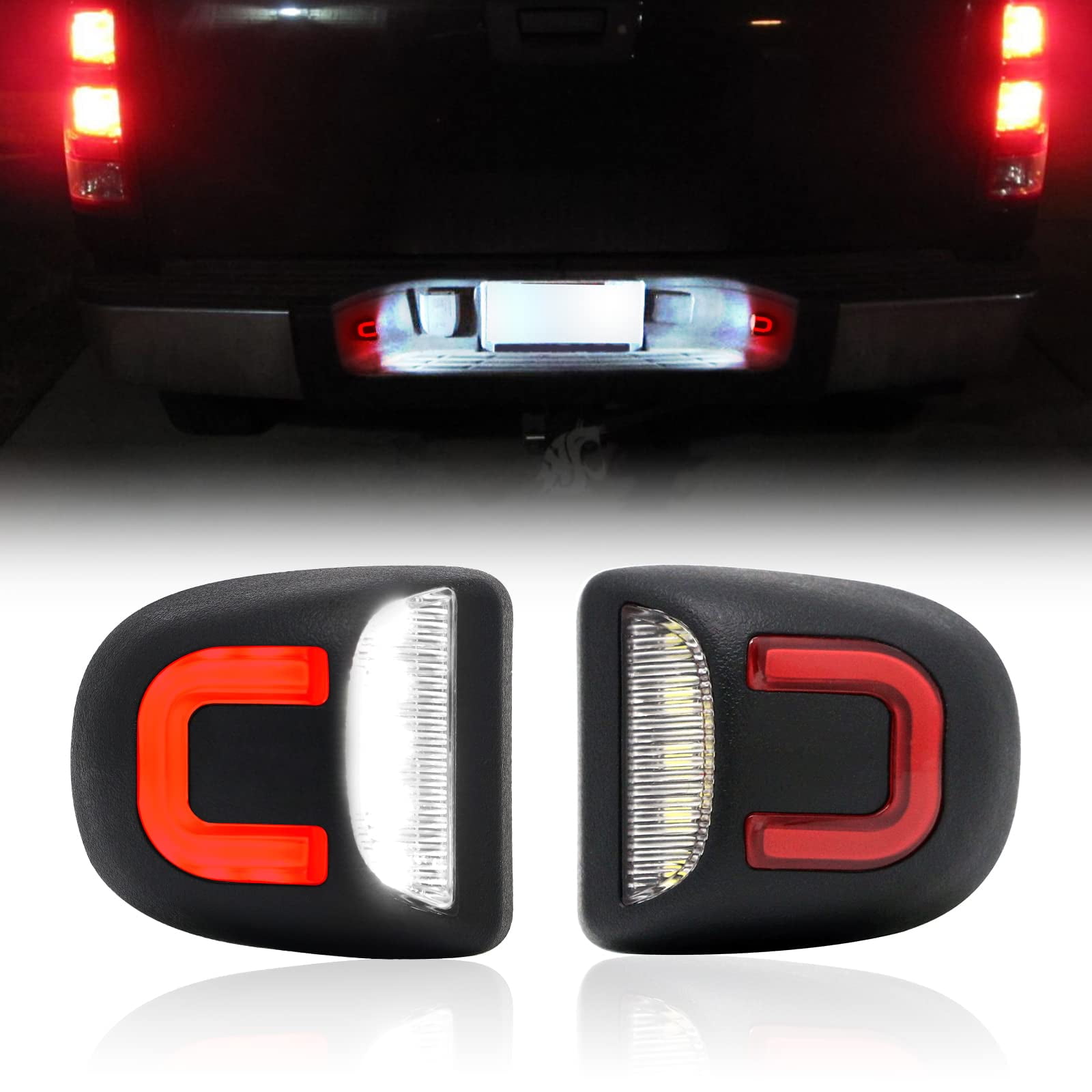 R&F Auto Red U-shaped DHF10 LED License Plate Lights Compatible with ...