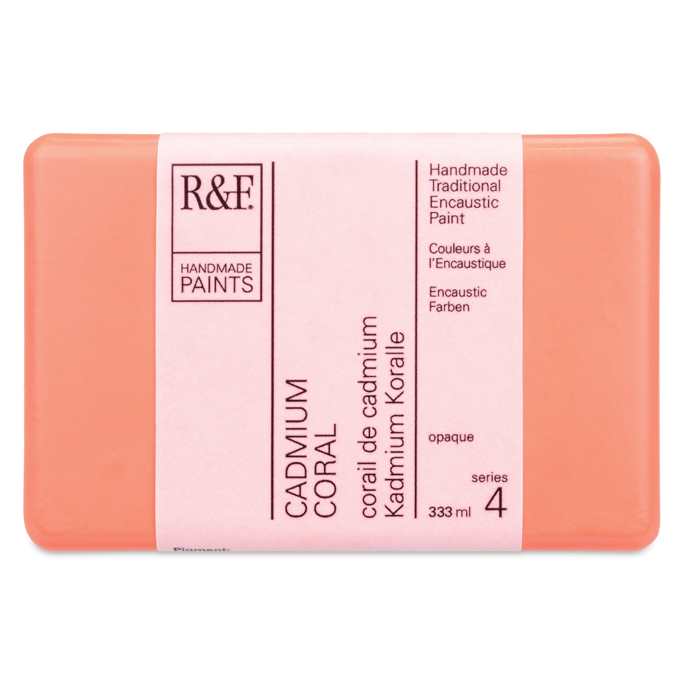 R&F Encaustic Paint Block - Cadmium Coral, 333 ml block - Walmart.com