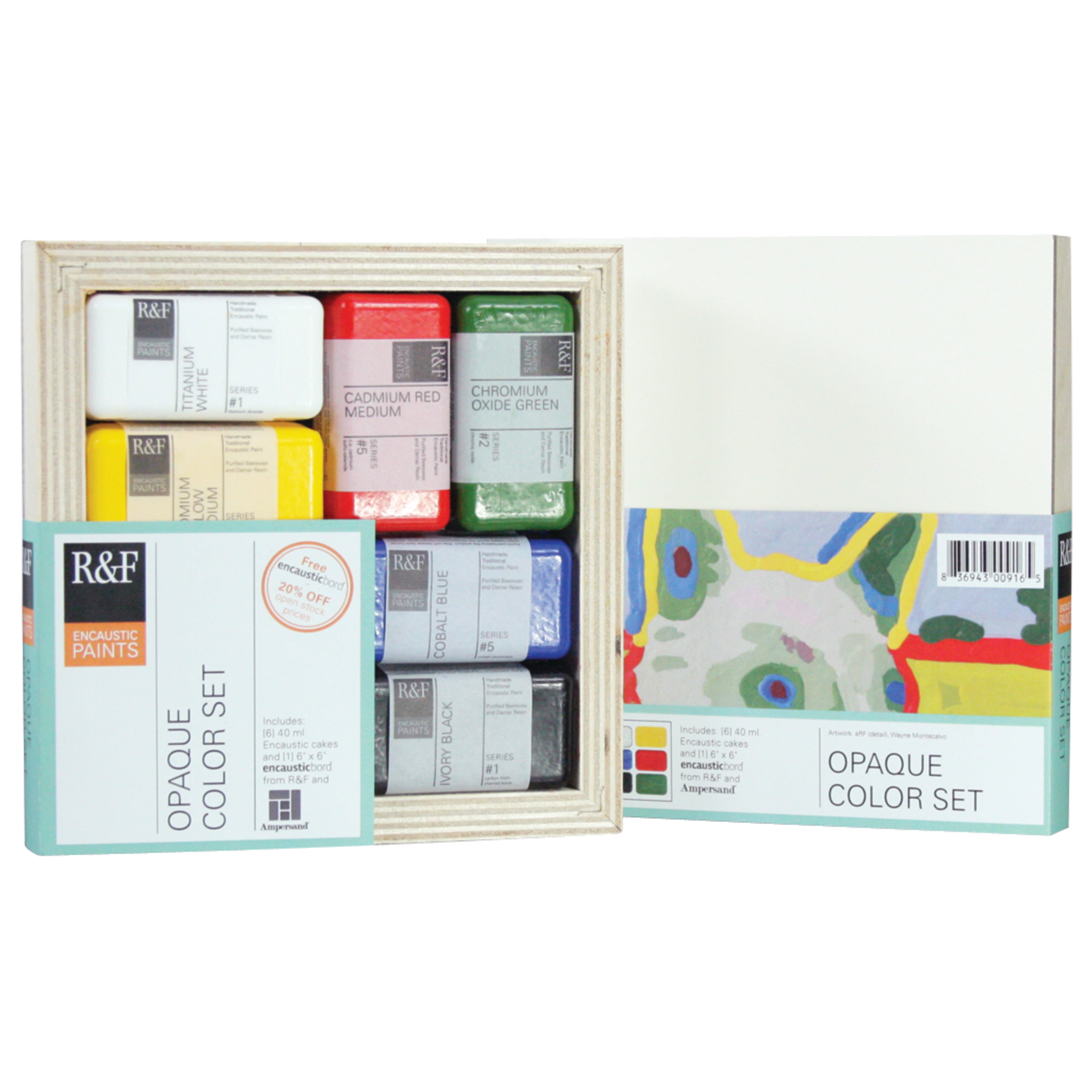 R&F Handmade Paints Encaustic Paint Set, 6-Colors, Opaque Colors ...
