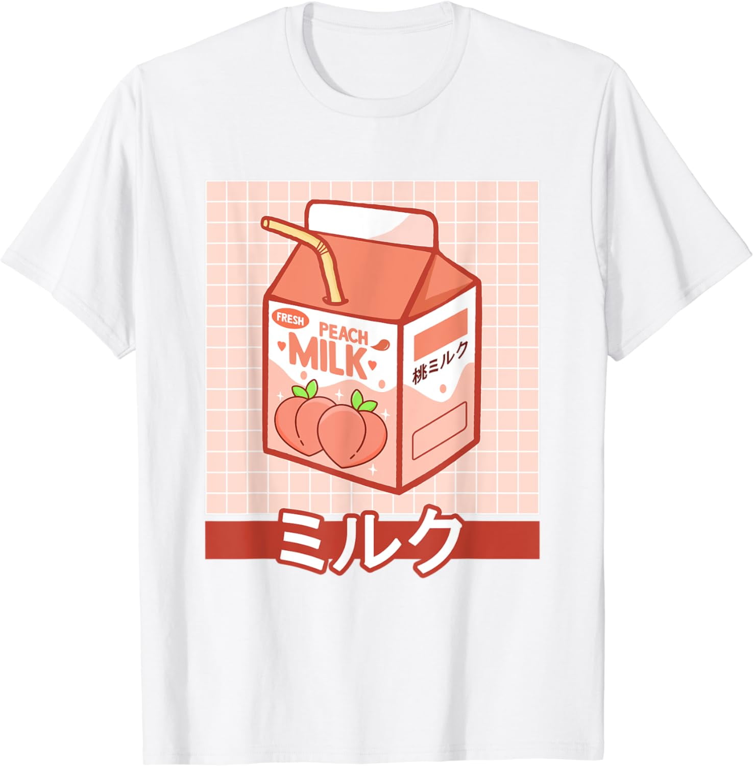 R Funny 90s Japanese Kawaii Aesthetic Peach Milk Cute T-Shirt - Walmart.com