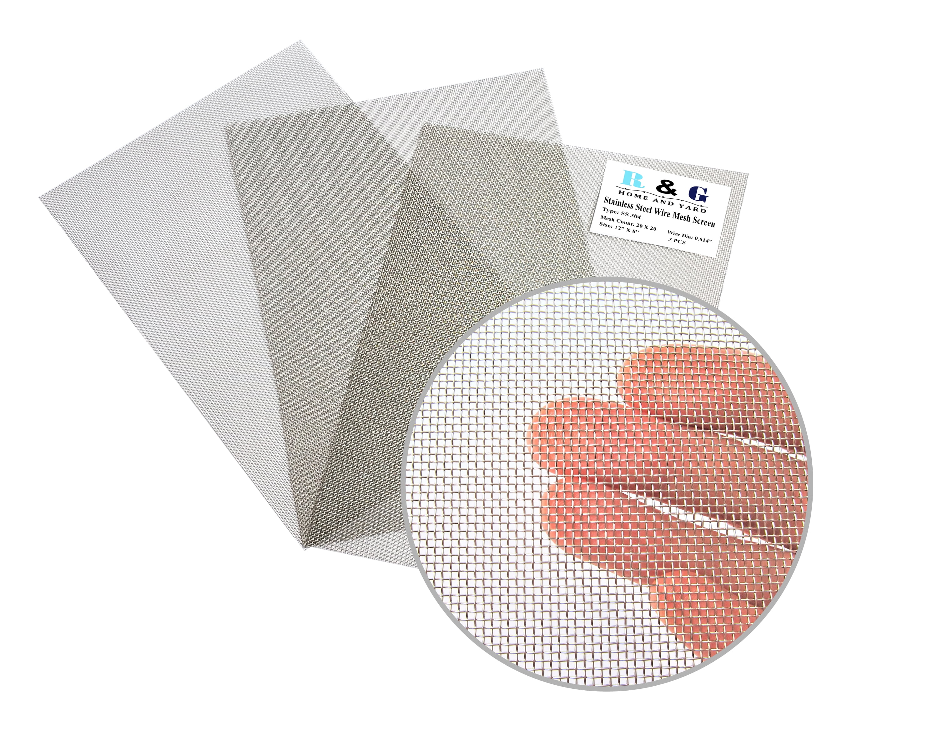 R & G Stainless Steel Air Vent Mesh Screen 12" x 8" 3PCS - Walmart.com