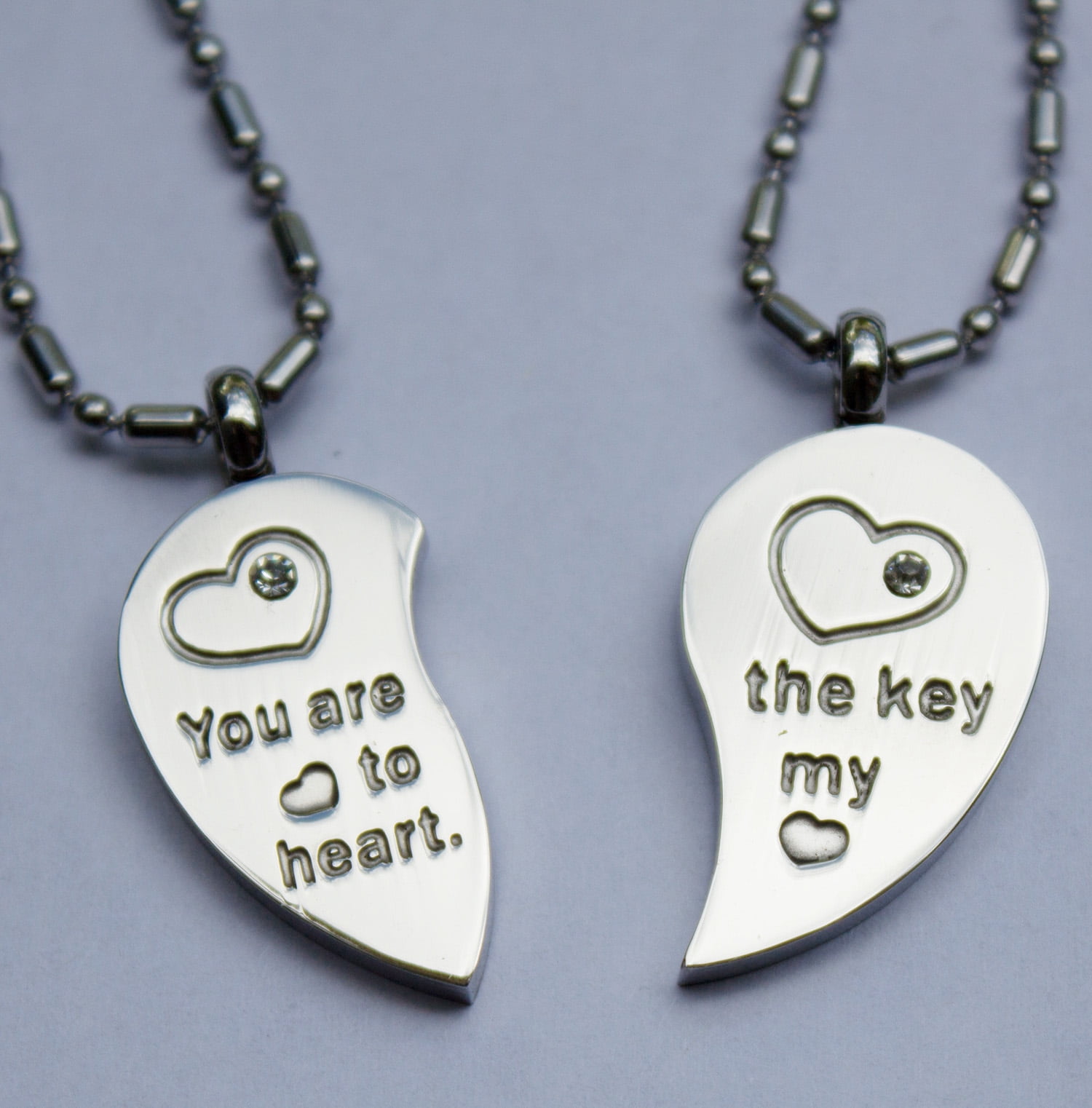 R.H. Jewelry Stainless Steel Lovers Couple Matching Pendant Necklace ...