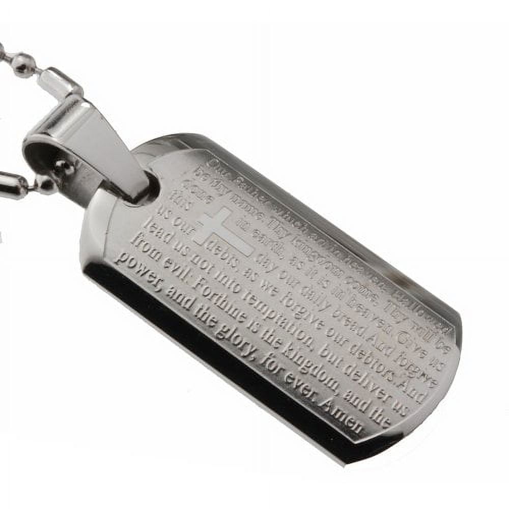 R.H. Jewelry Stainless Steel Pendant the Lord's Prayer Cross, Laser ...