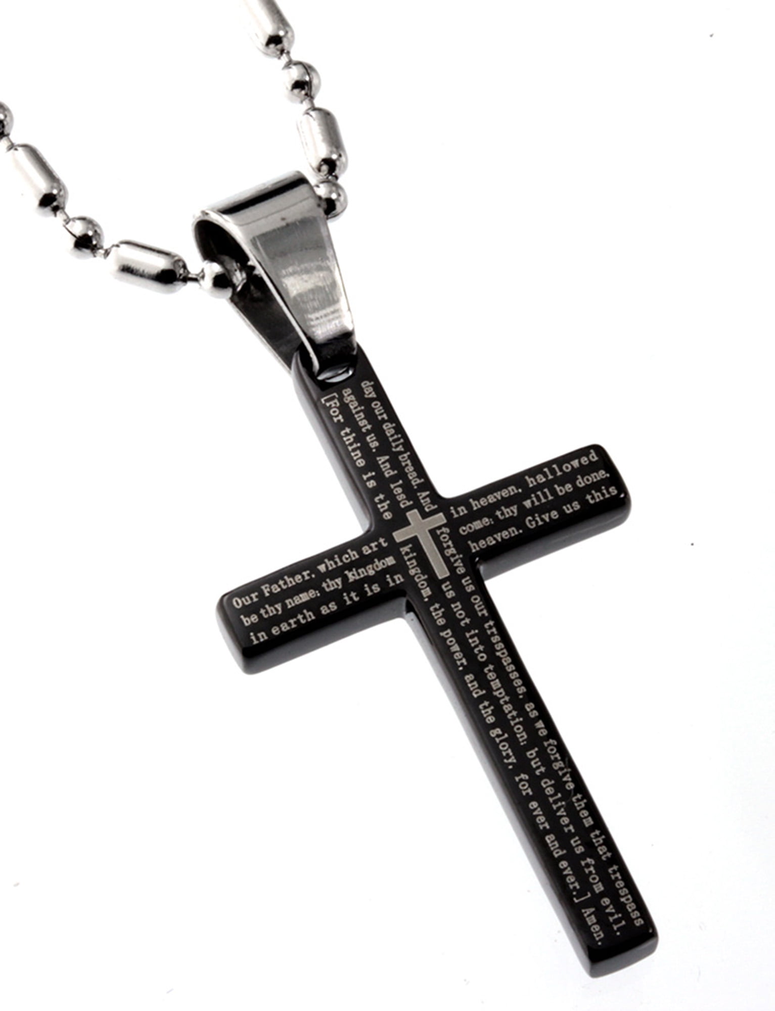 R.H. Jewelry Stainless Steel Small Black Cross Pendants 1.25 inches ...