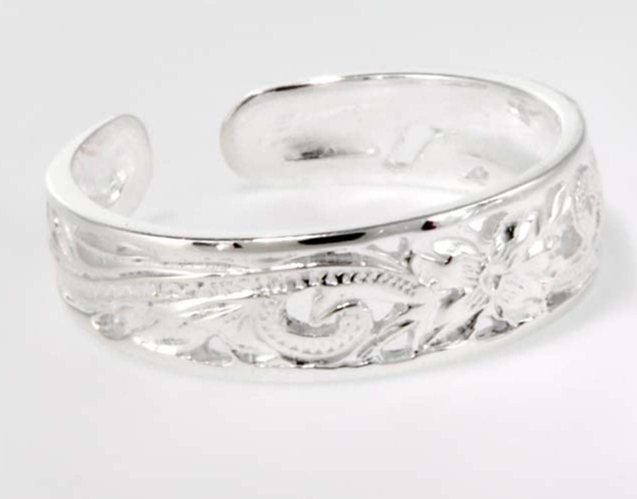 R.H. Jewelry Adjustable Sterling Silver Hawaii Flower Toe Ring ...