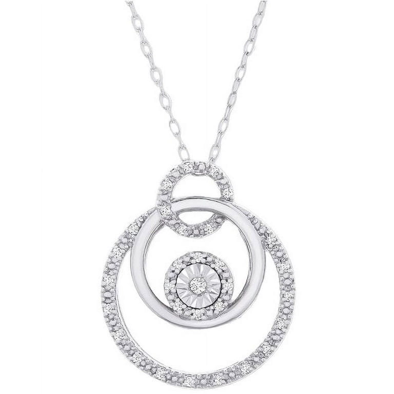 R H Macy Co Diamond Triple Circle 18 Pendant Necklace 1 10 ct. t.w